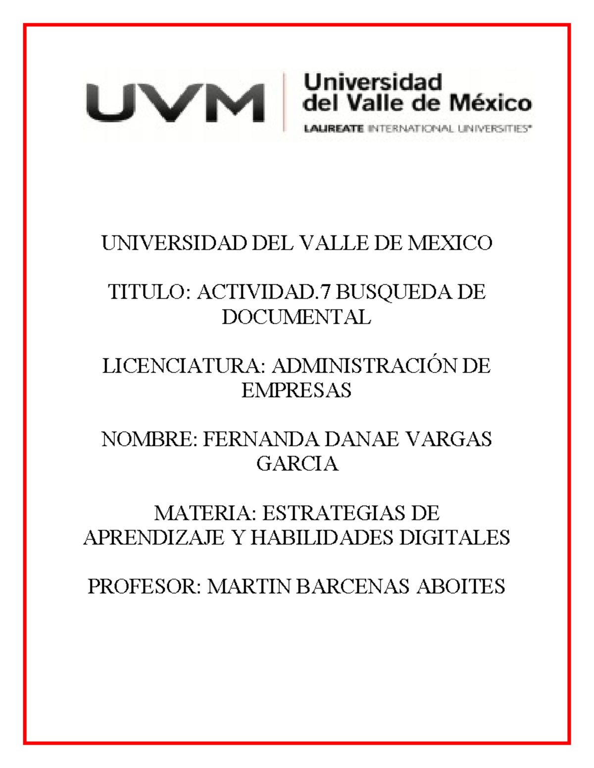 A7 FDVG ESTR - actividad - UNIVERSIDAD DEL VALLE DE MEXICO TITULO ...