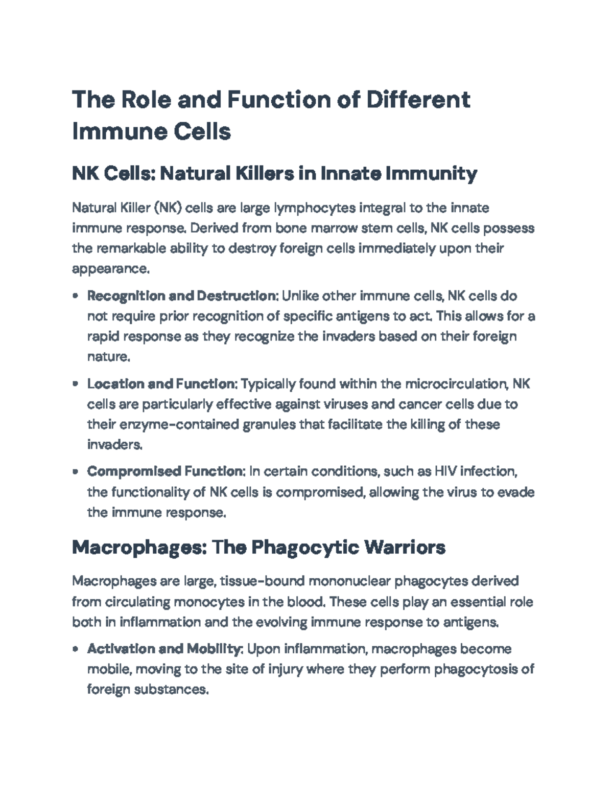 The Role of Immune Cells in Innate Immunity: NK, Macrophages, & DCs ...