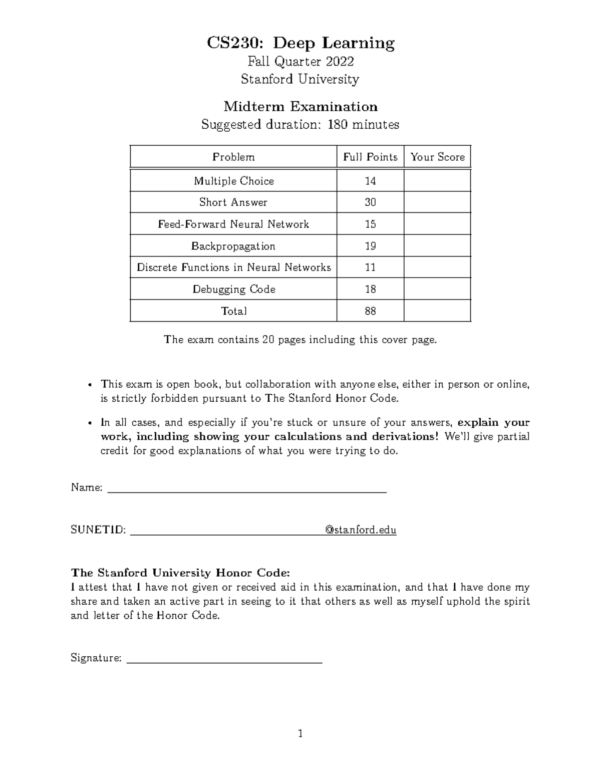 CS230 Midterm Solutions and Explanations Fall 2022 - Studocu