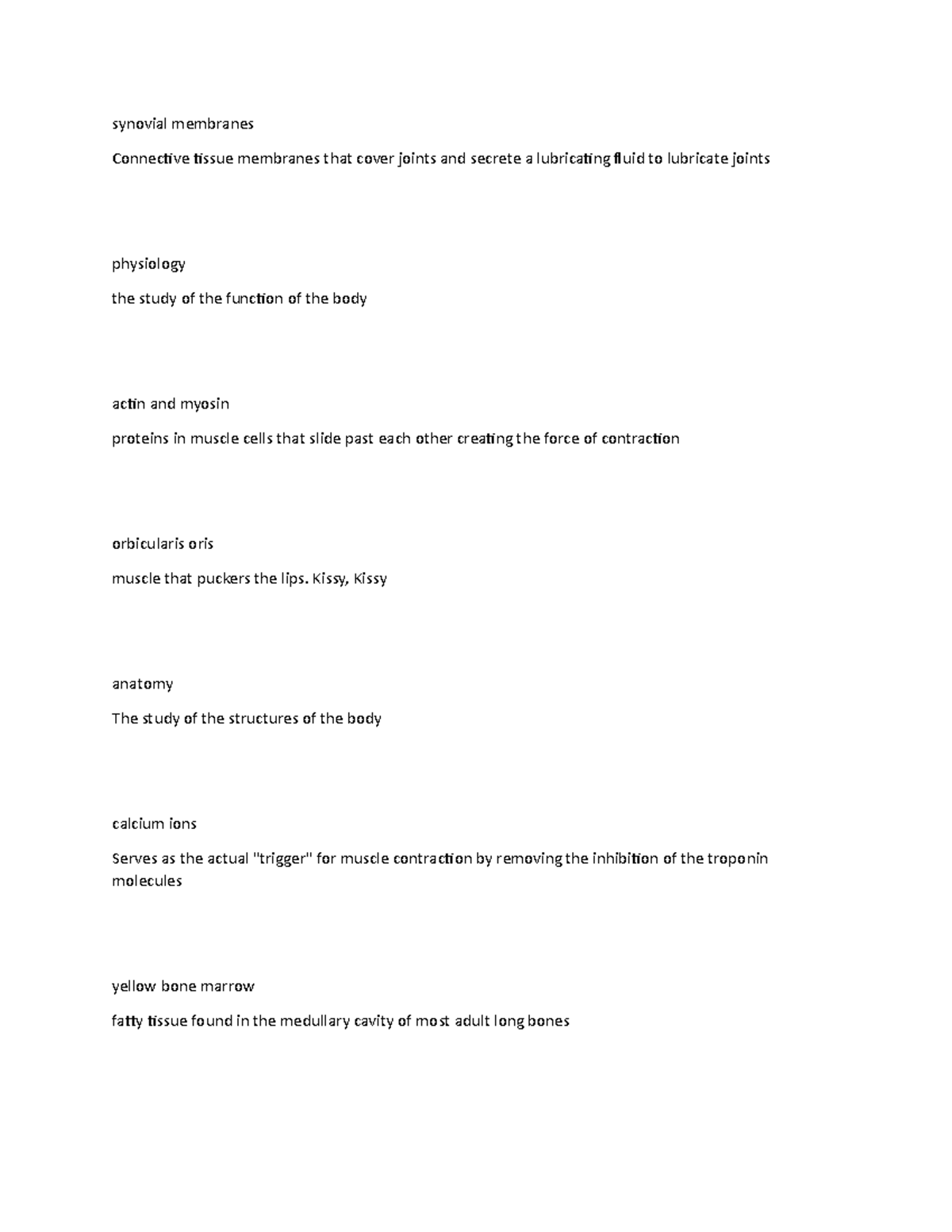 Anatomy Final Exam: Comprehensive Test Bank Review Notes - Studocu