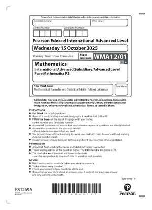 Pure Mathematics - A1 - AS Level - Sixth Form (A Levels) - Studocu