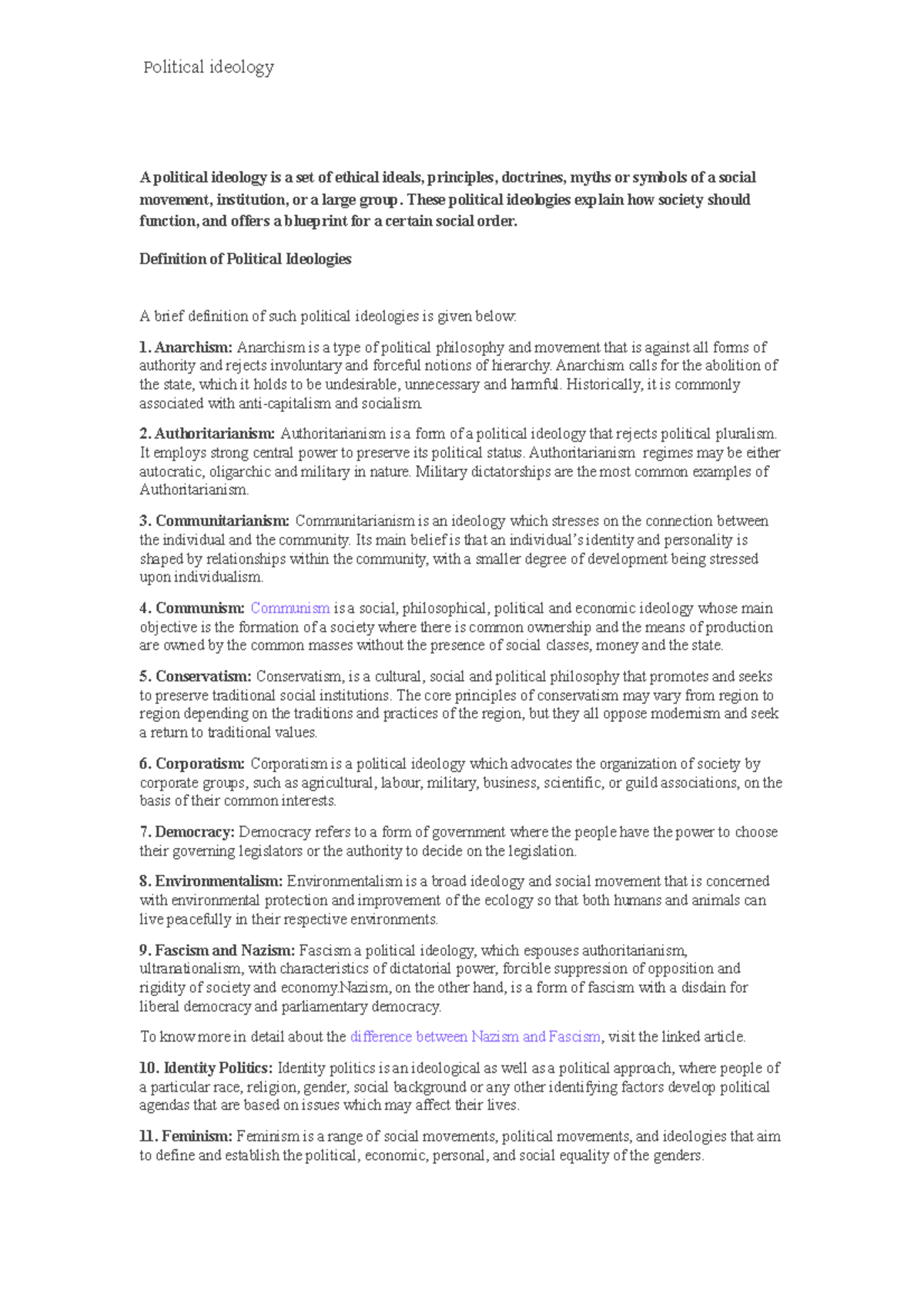 A political ideology is a set of ethical ideals - These political ...
