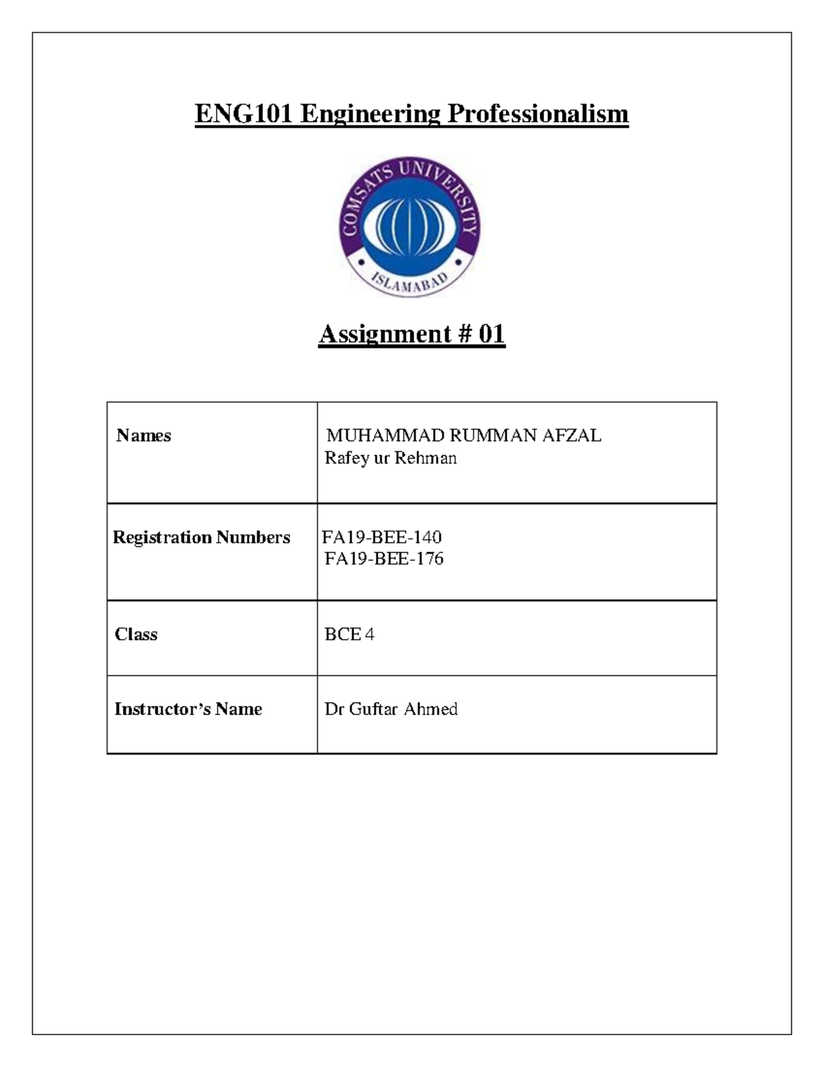 Engineering Professionalism Dilemma - EP Assignment-1 FA19-BEE-018 ...