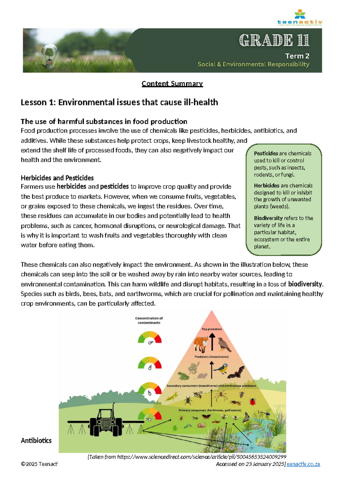 Content Summary - Life Orientation: Environmental Issues & Impacts ...