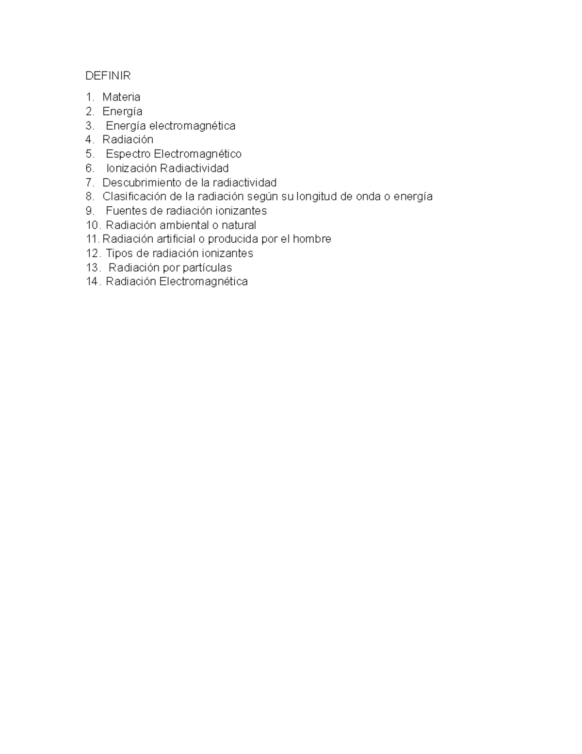 Definir - Hjgg - Protección Radiológica I - DEFINIR Materia Energía ...