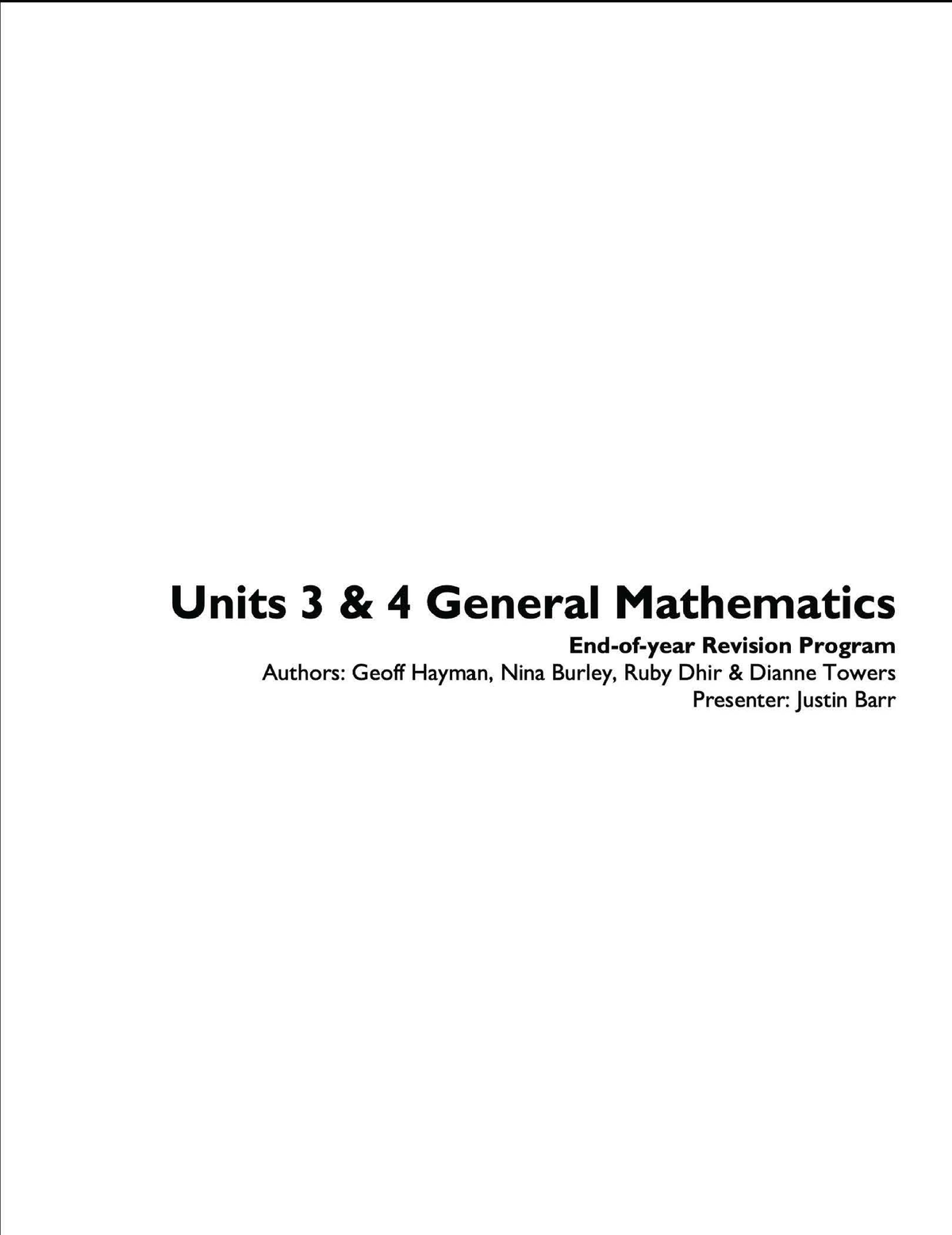 TSSM2023 General Mathematics Units 3 & 4 Revision Notes - Studocu