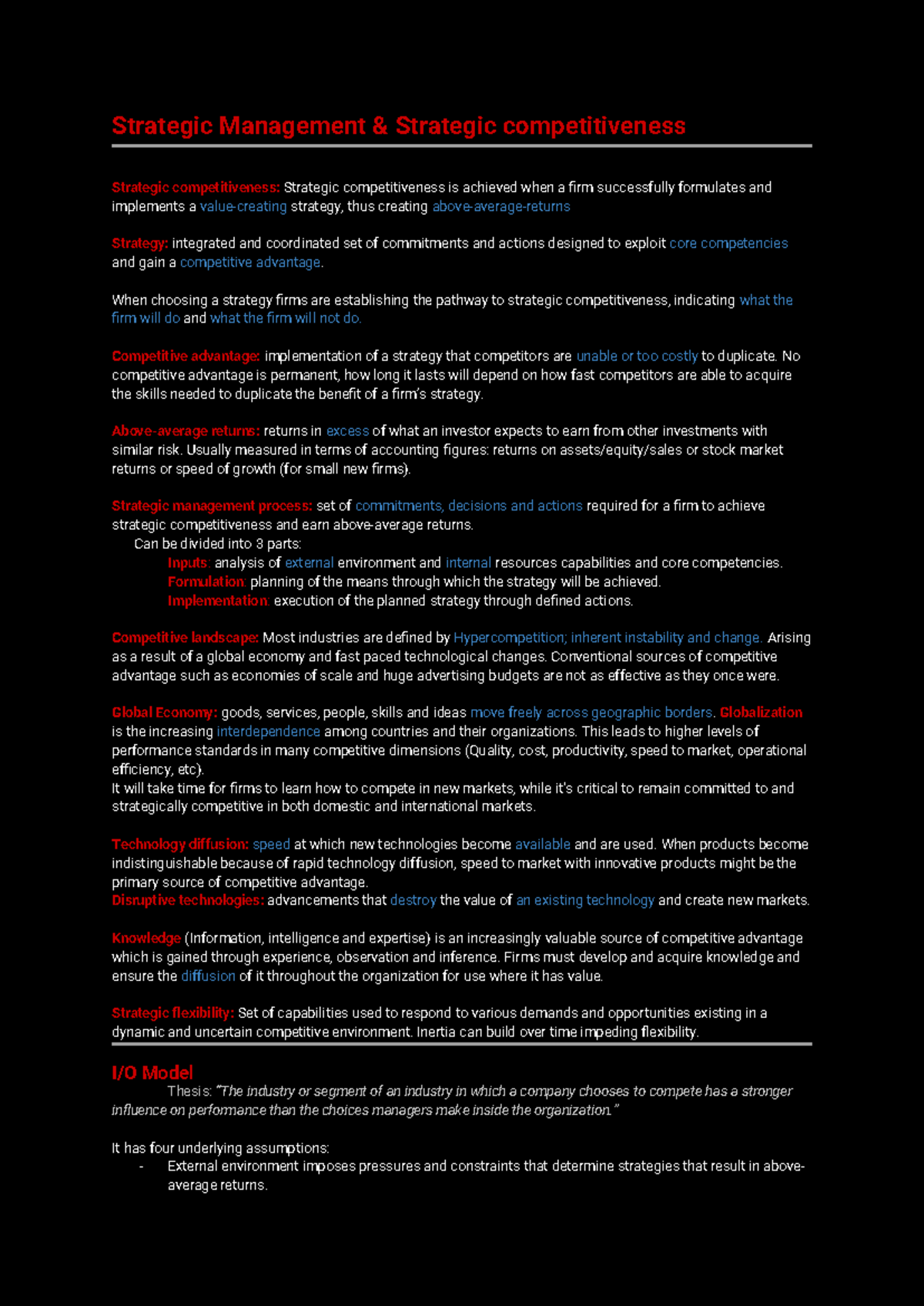 Introduction to Strategic Management (SM 101) - Key Concepts and ...