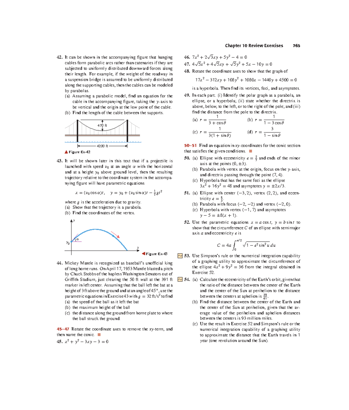 Calculus Anton C10 Review Exercises: Parabolas & Conics Analysis - Studocu