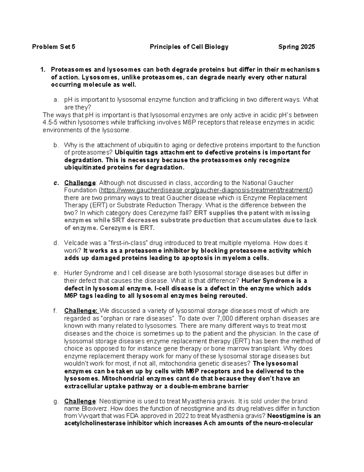 Problem set 5 principles of cell biology: lysosomes and mitochondria ...