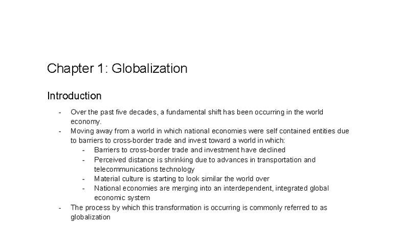 International Business (IB) Chapter Notes: Globalization Insights ...