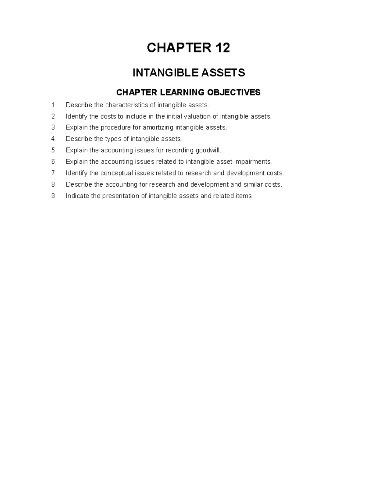 Intacc IFRS Edition Intangible Asset - CHAPTER 12 INTANGIBLE ASSETS ...