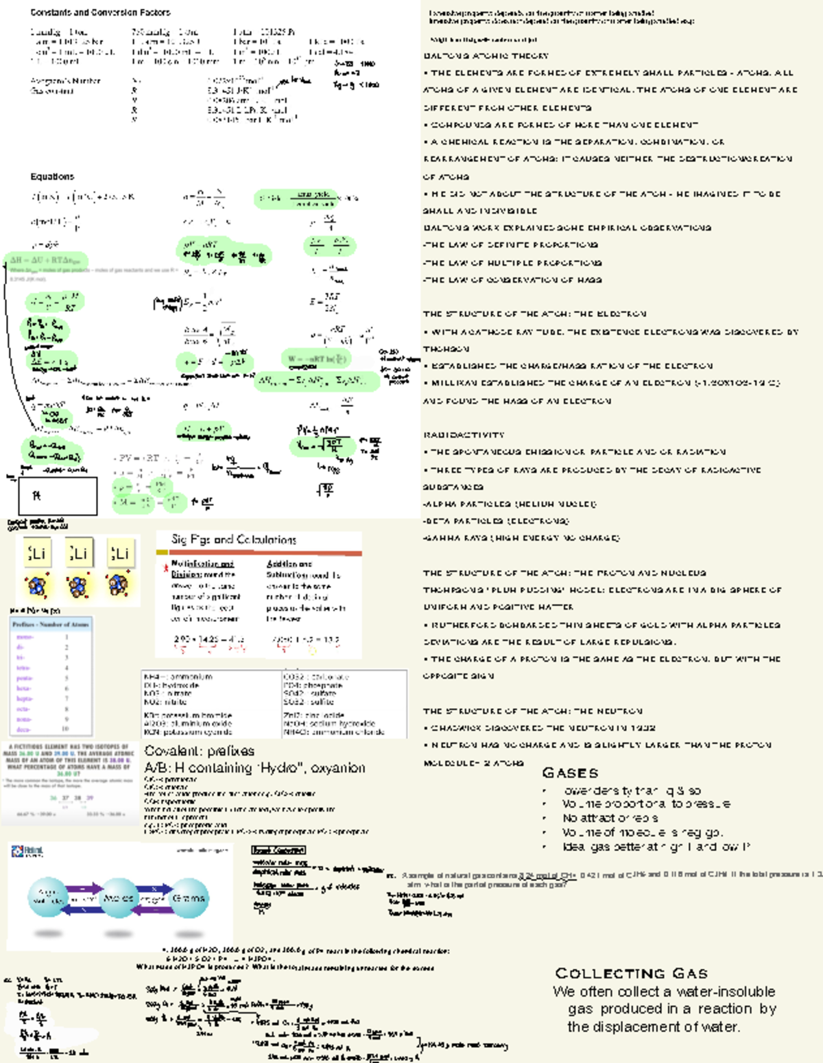 Midterm 1 CHEM - Comprehensive Cheat Sheet on Atomic Structure and ...
