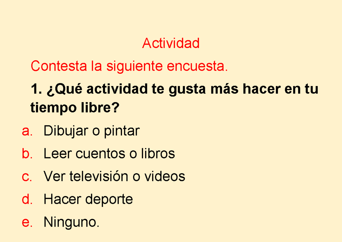 Encuesta sobre Preferencias Personales y Gustos - Studocu