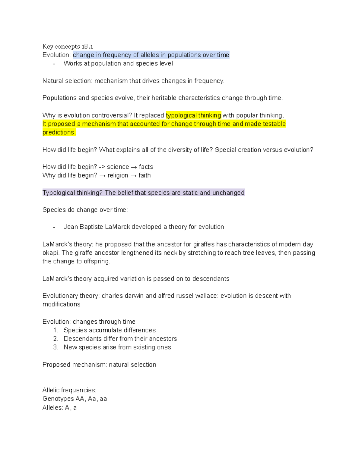 Key Concepts in Evolution: Natural Selection & Allele Frequency (GB2 ...
