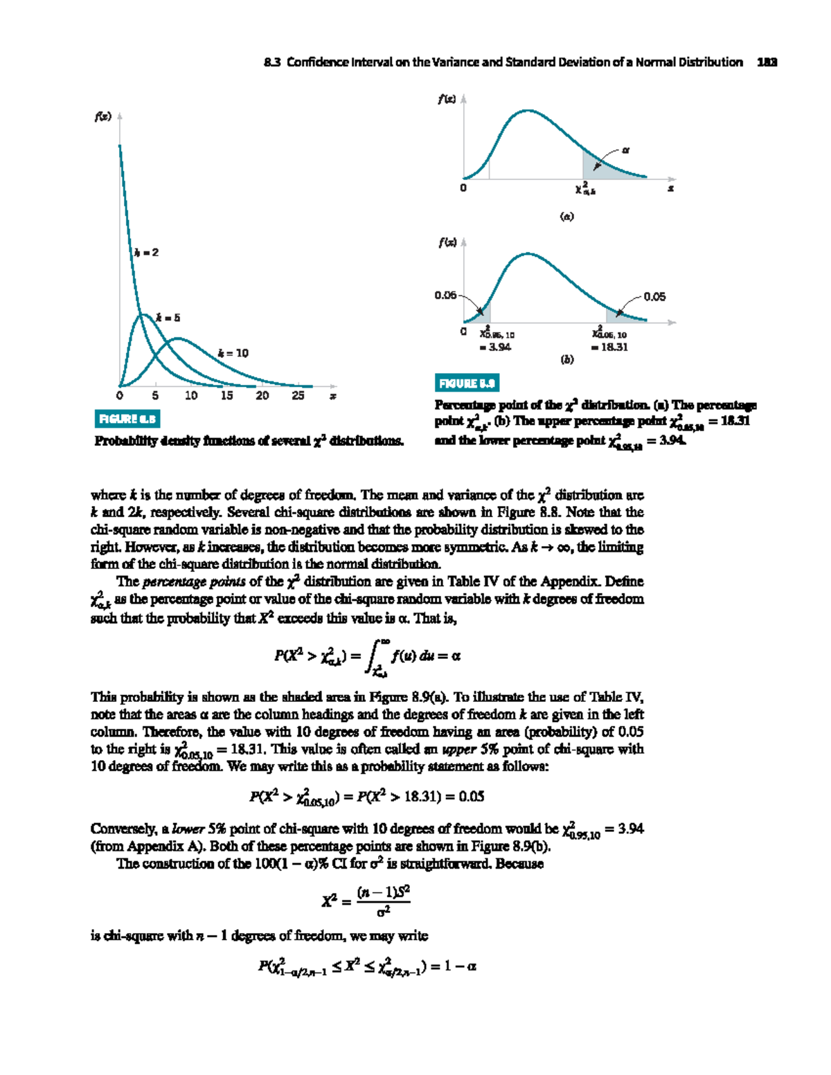 8.3 Confidence Intervals for Variance and Standard Deviation in Normal ...