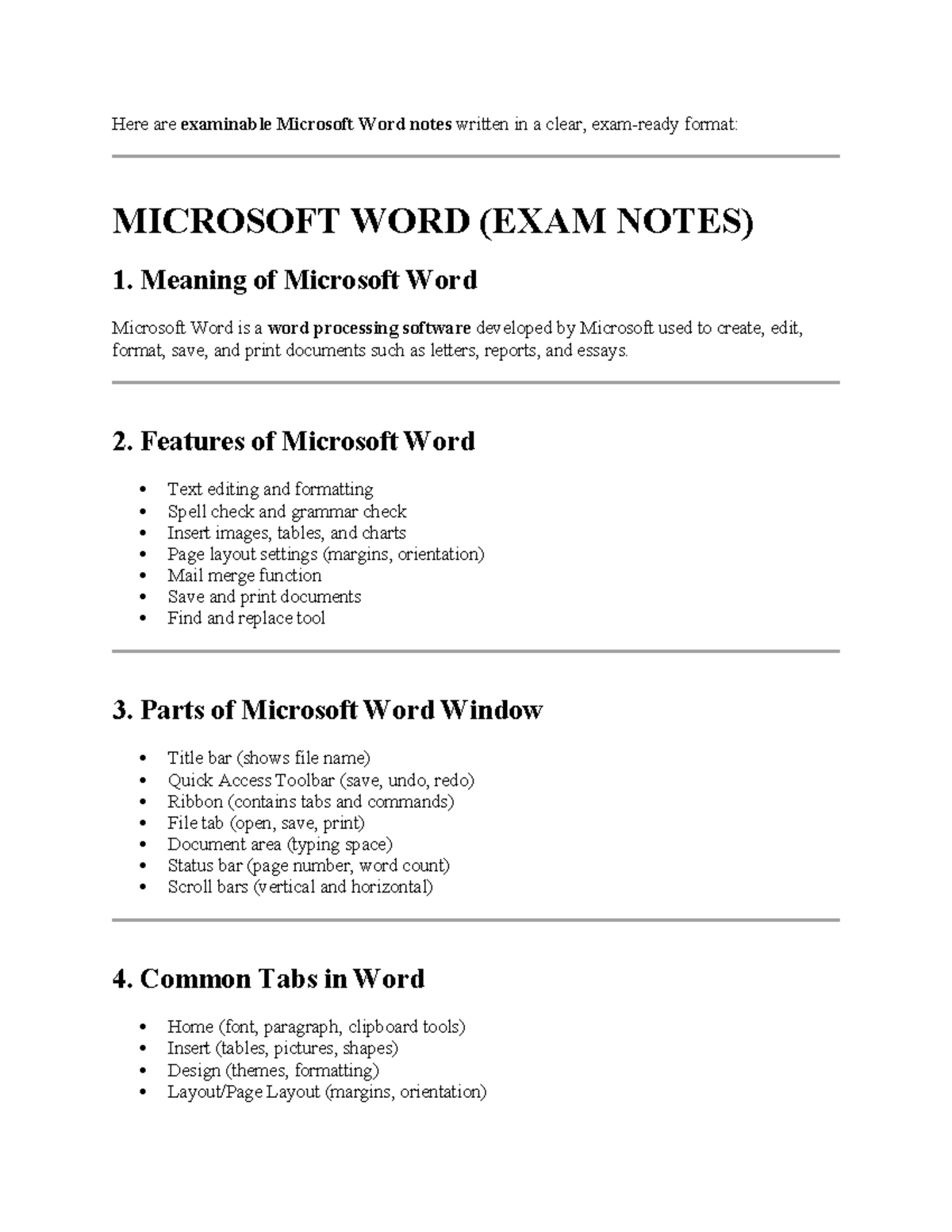 MICROSOFT OFFICE (EXAM NOTES) - WORD, EXCEL, POWERPOINT - Studocu