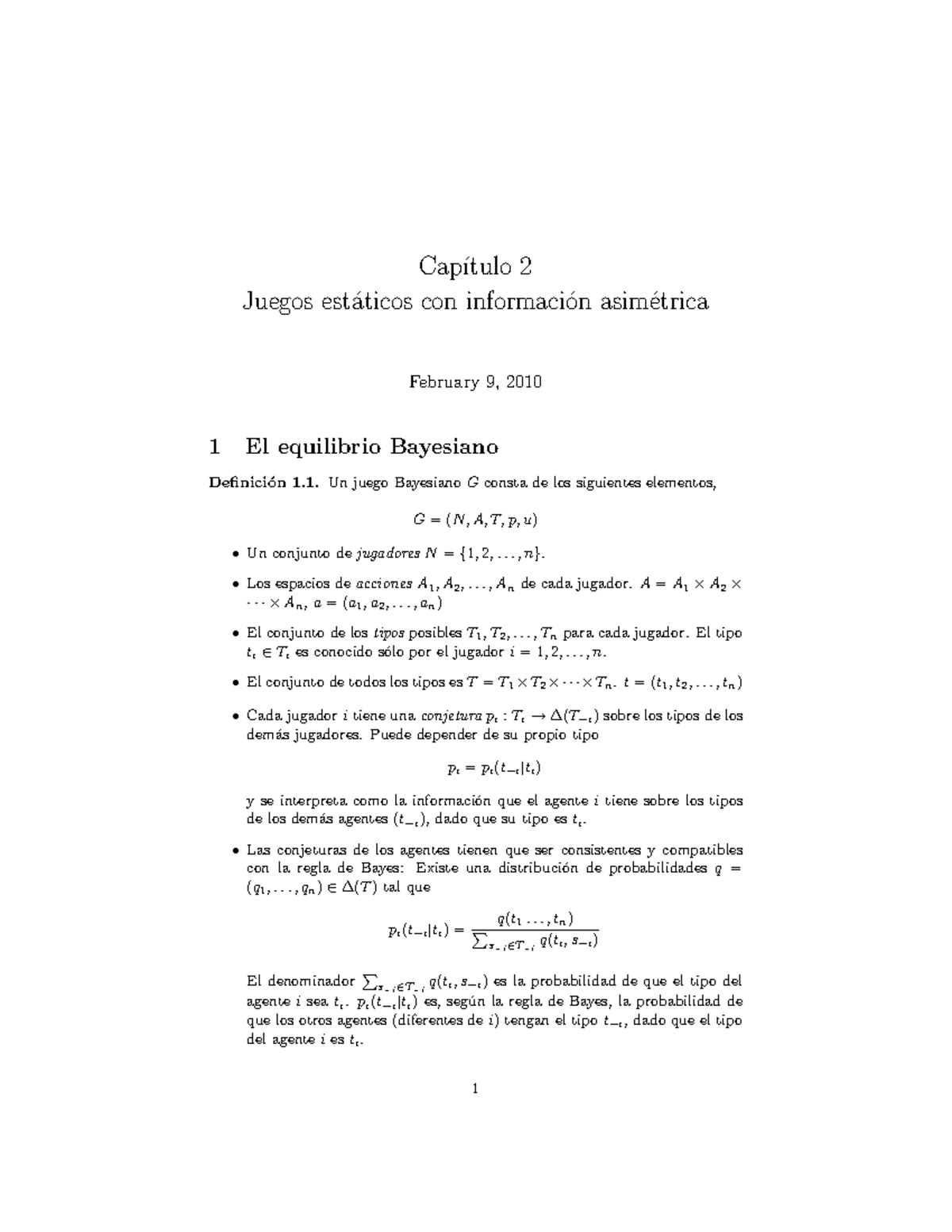 Ejercicios juegos esaticos información incompleta 2 - Cap ́ıtulo 2 ...