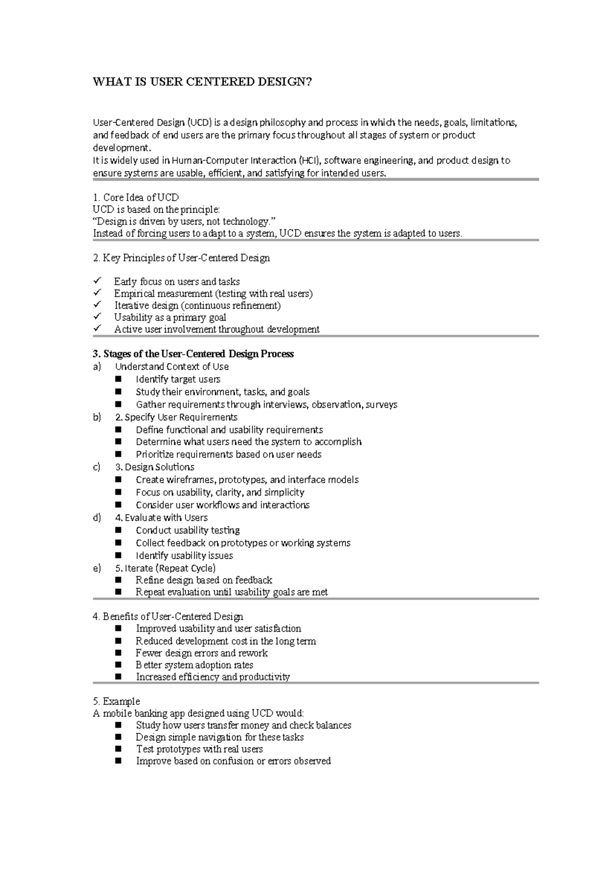 User Centered Design (UCD) Overview and Principles 2026 - Studocu