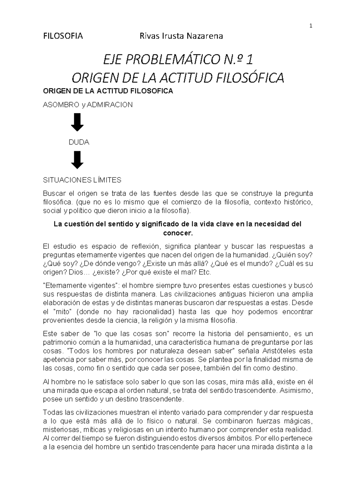 Resumen de Filosofía: Origen de la Actitud Filosófica y su Desarrollo ...