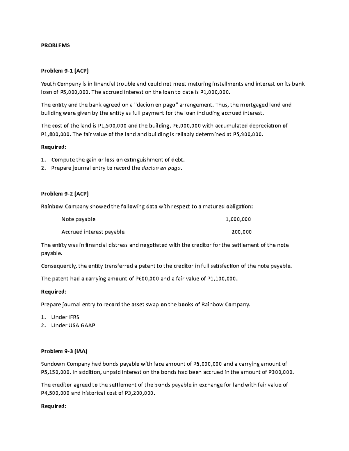 Chapter 9: Debt Restructuring & Accounting Challenges in Debt ...