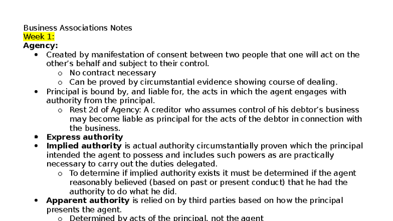 FILE 1183 - Outline for Corporations, Final Review - Business ...