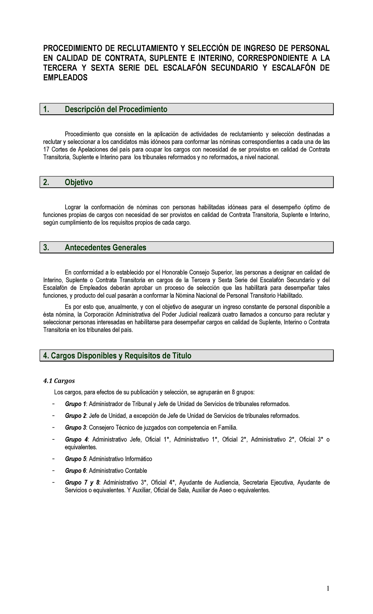 Procedimiento de Selección de Personal Transitorio PJUD 2020 - Studocu