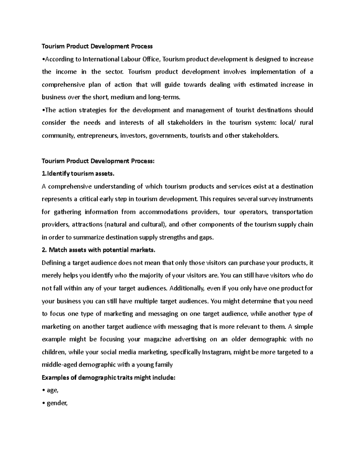 Tourism Product Development Process: Principles & Strategies for Success - Studocu