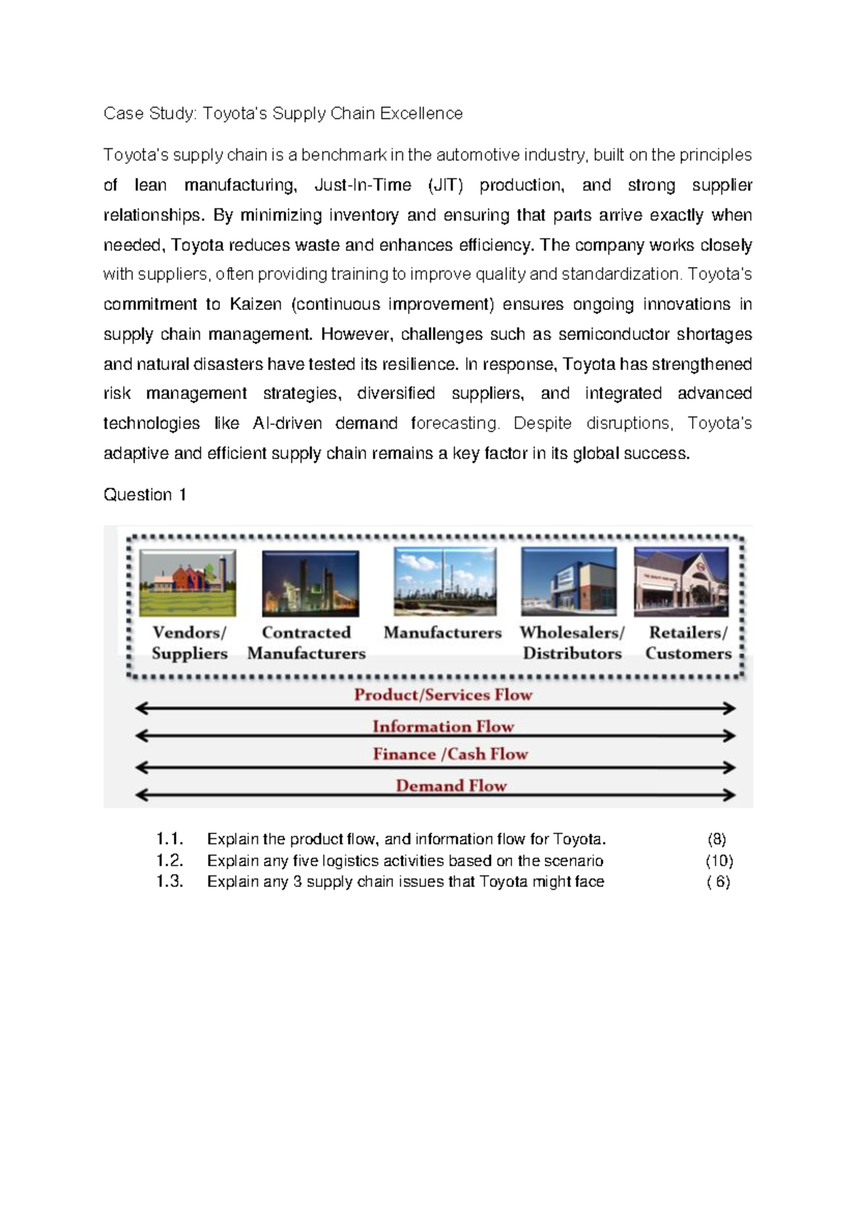 Case Study: Supply Chain Excellence in Automotive Industry (Practice ...