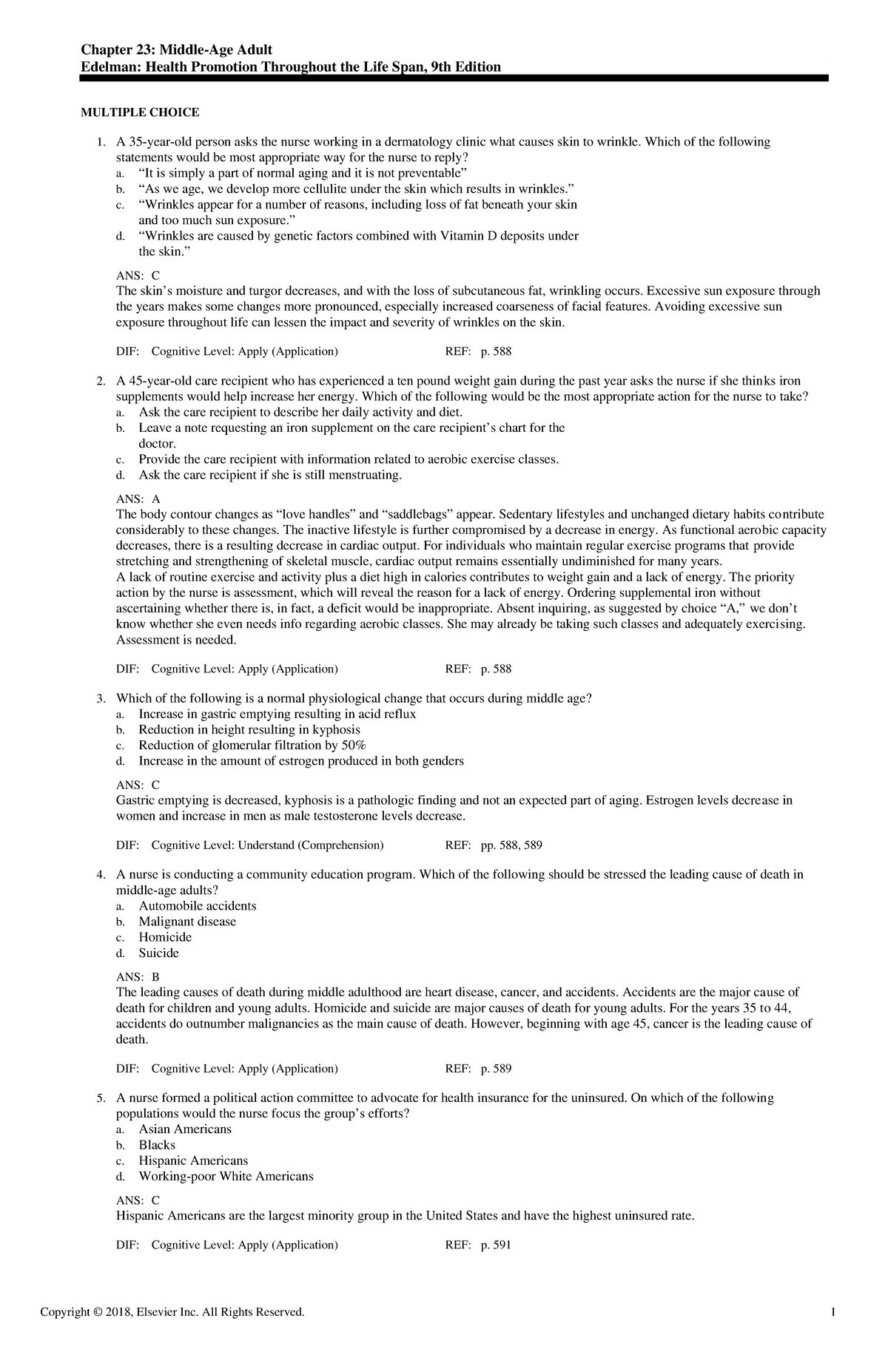 Exam View - MIDTERM: Nursing Care for Middle-Age Adults (Chapter 23 ...