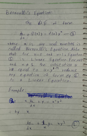 Cauchy-Euler Equation (Examples) - Cauehy Euler Eguation: d Homo en ...