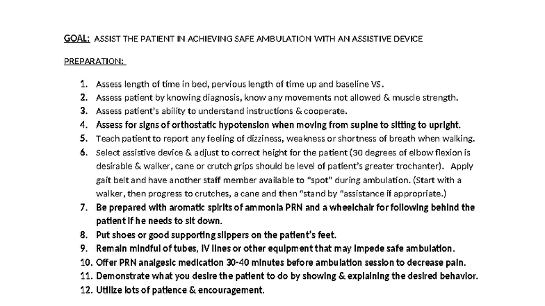 GOAL: Safe Ambulation with Assistive Devices - Guidelines & Crutch ...