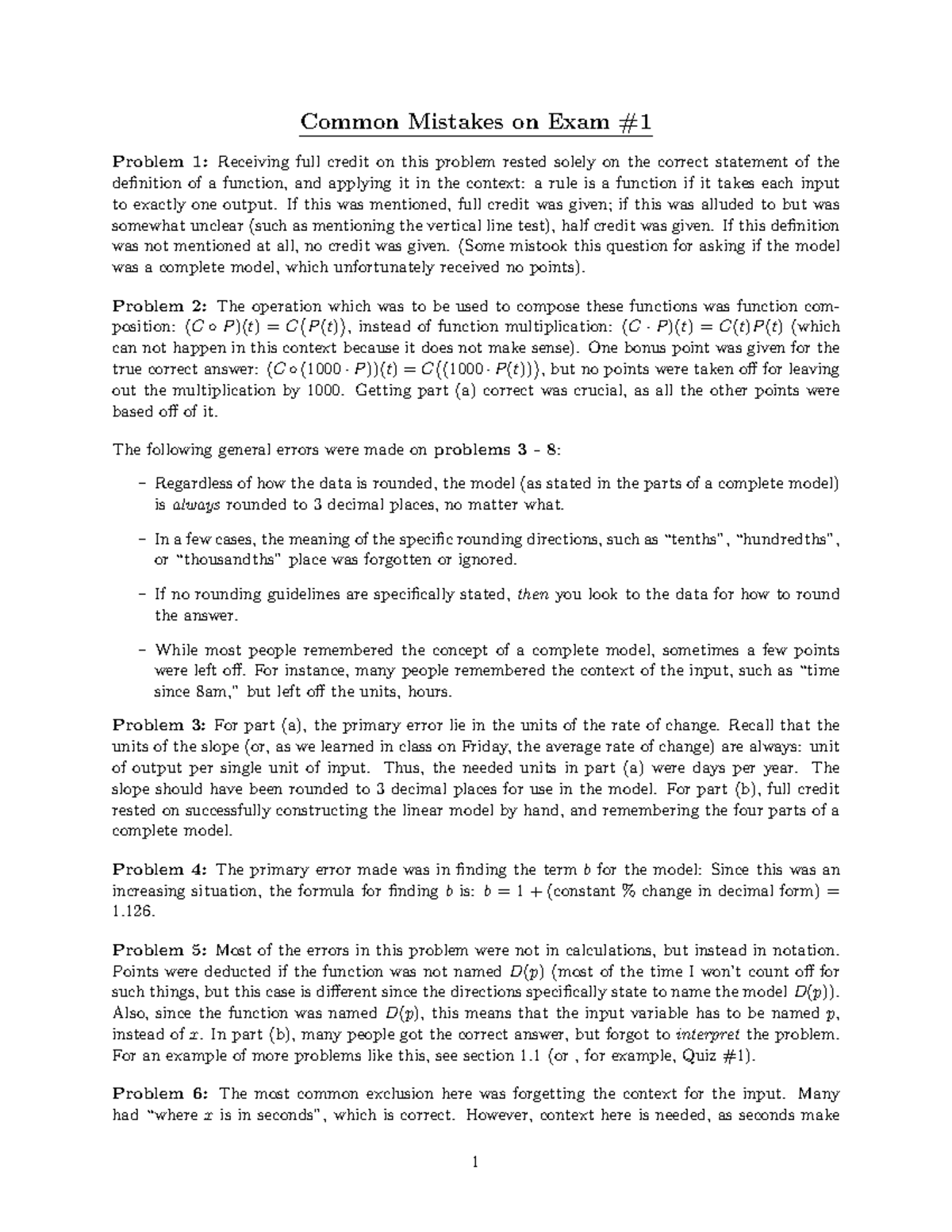 Math 1743 handout - common mistakes on exam 1 - Common Mistakes on Exam ...