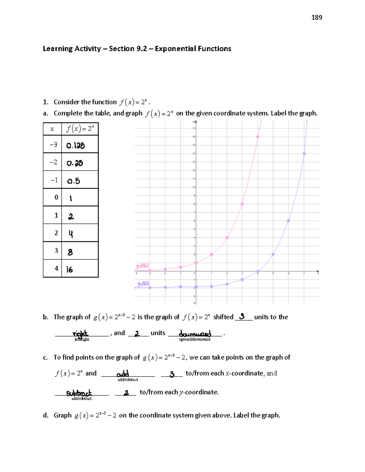 M1105C LA 9.2 Exponential Functions W PG NUMS - ####### Learning ...