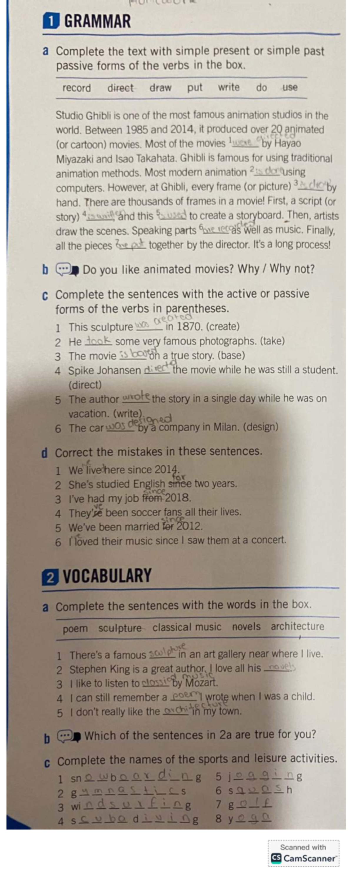 1 GRAMMAR & VOCABULARY Homework - Task on Passive Forms & More - Studocu
