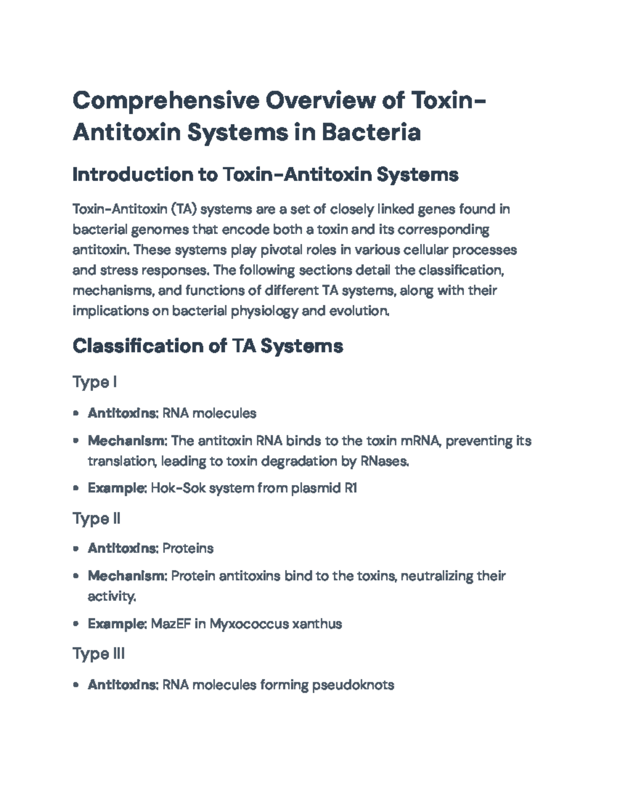 Toxin-Antitoxin Systems in Bacteria: Mechanisms & Functions Analysis ...
