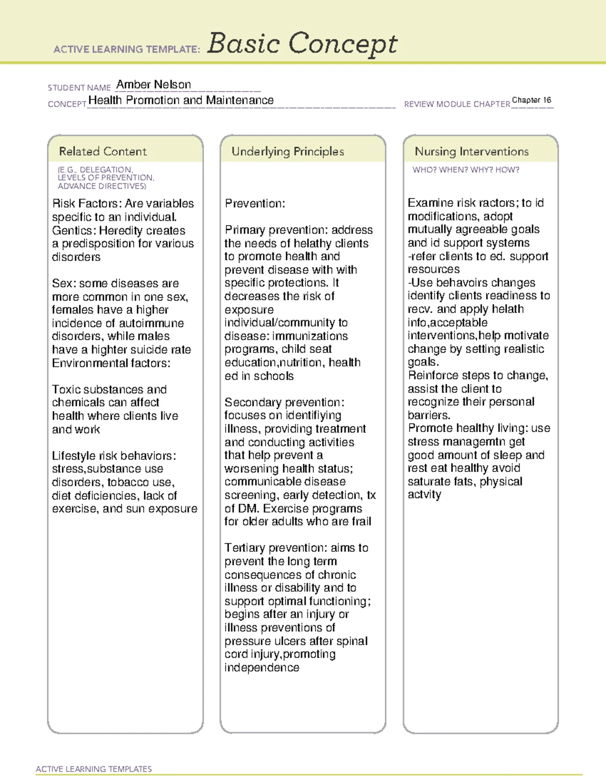 ACTIVE LEARNING TEMPLATE: Infectious Disease Concepts (ATI) - Studocu