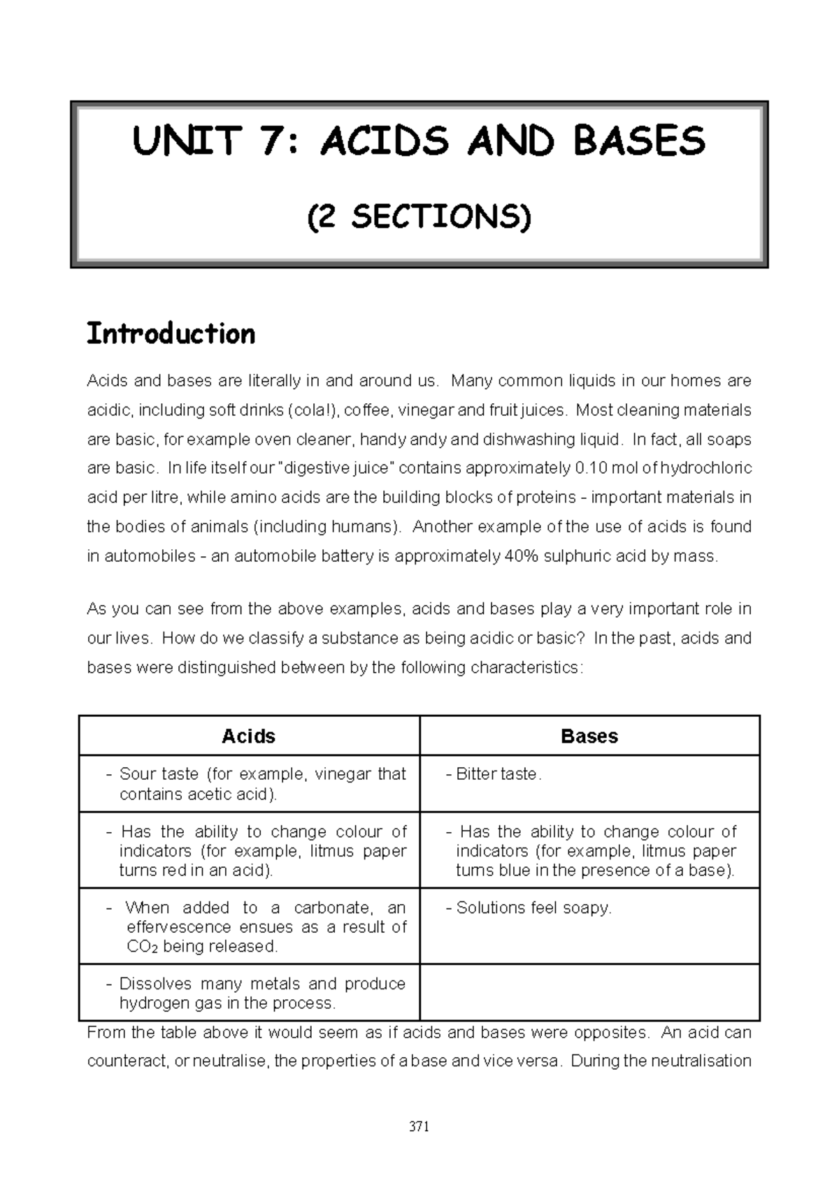 Chtt7 - Acids and Bases Overview: Key Concepts and Theories - Studocu