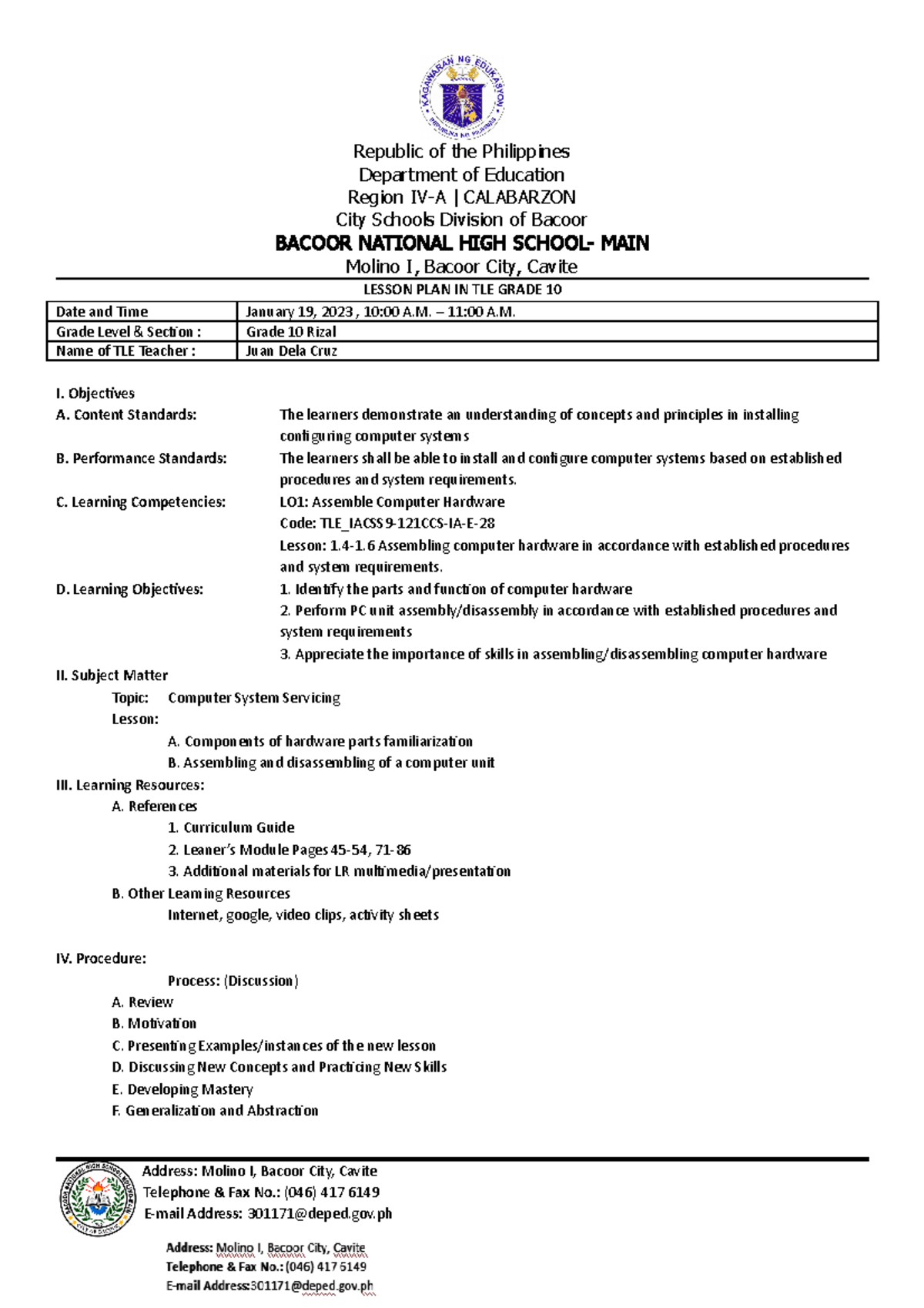 DLP-NEW- Format - valid - Department of Education Region IV-A ...