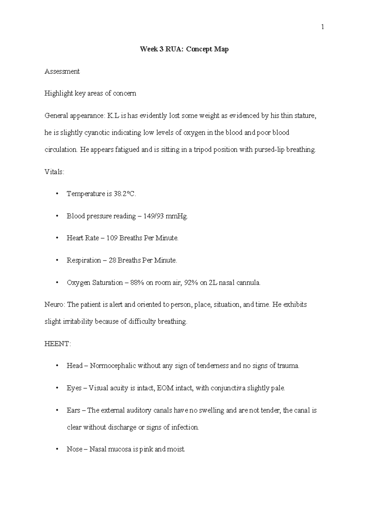 Week 3 RUA: Concept Map for COPD Patient Assessment and Care Plan - Studocu