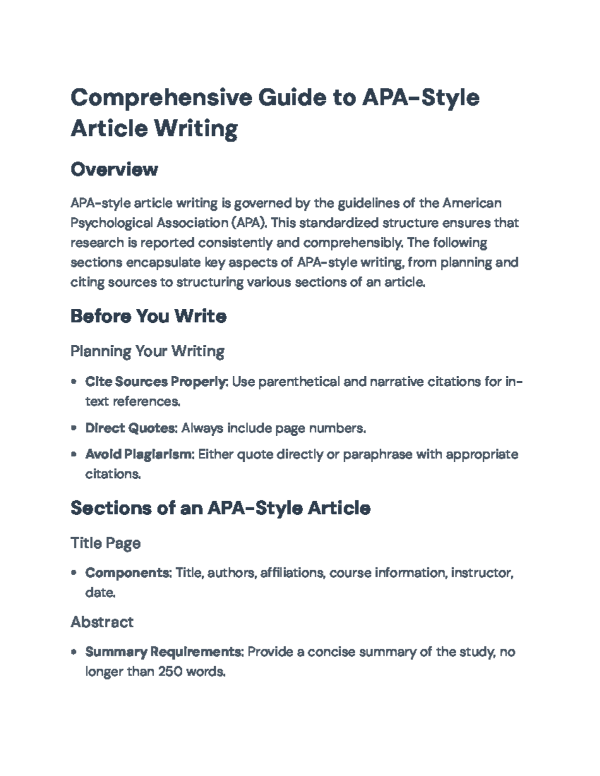 Comprehensive Guide to APA-Style Article Writing Techniques - Studocu