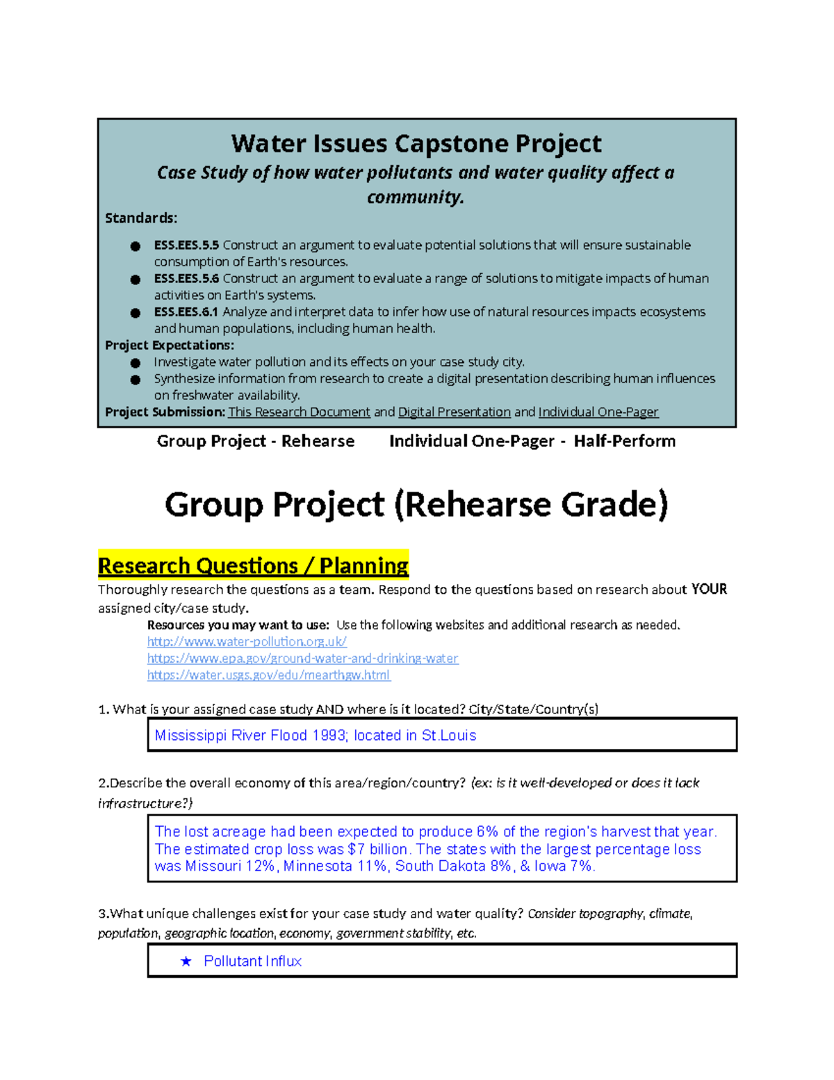 Water Issues Capstone Project: Analyzing Hydrosphere Contaminants (ESS ...