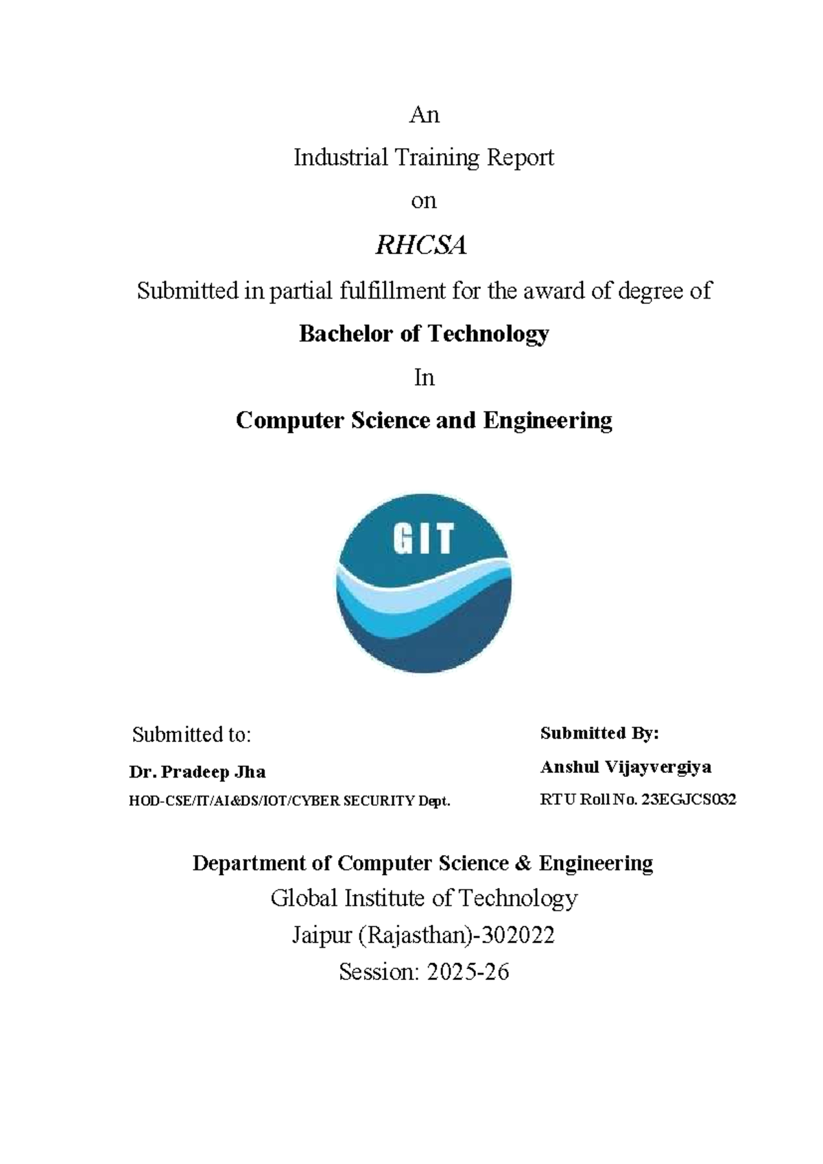 RHCSA Exam Guide: Comprehensive Training Report for EX200 - Studocu