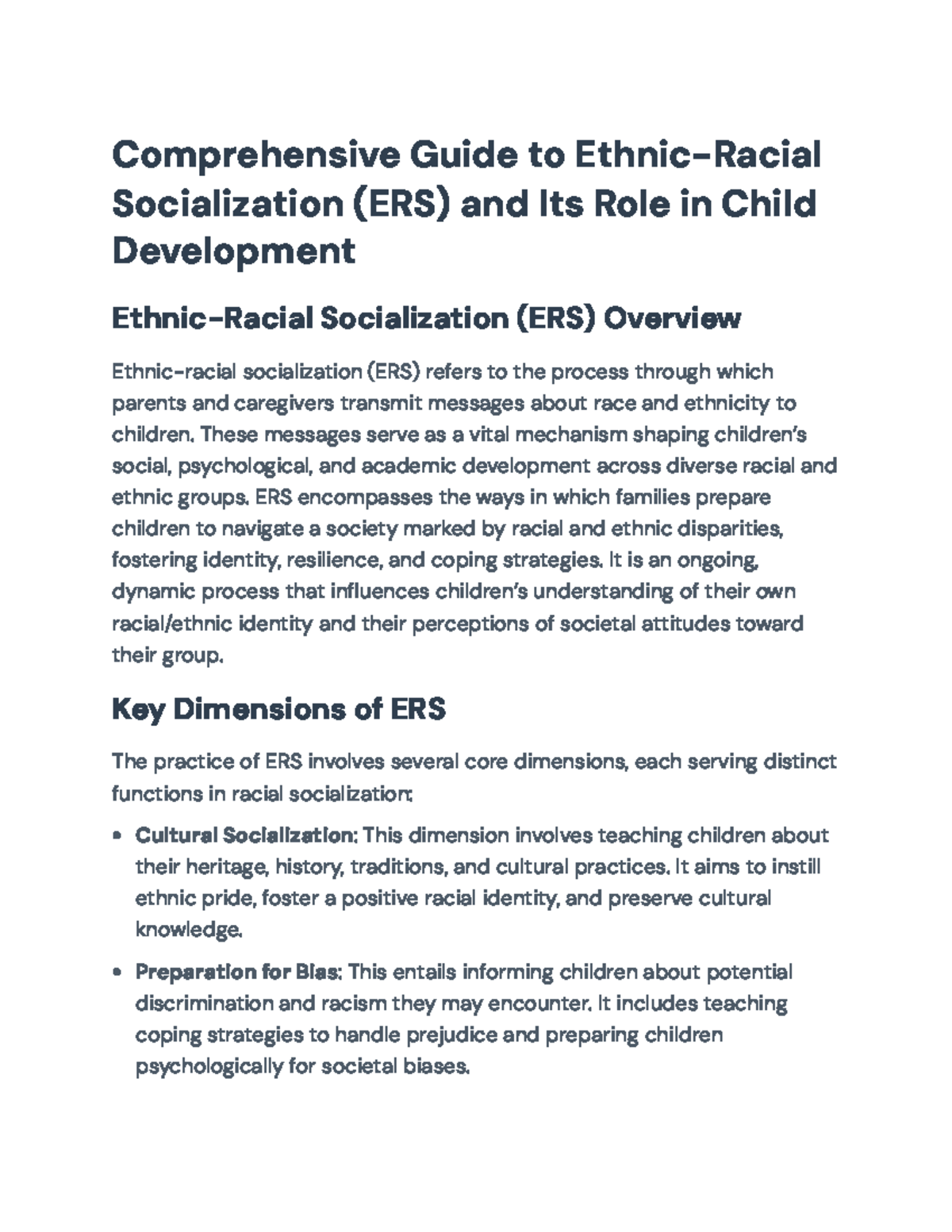 Comprehensive Guide to Ethnic-Racial Socialization (ERS) in Child ...