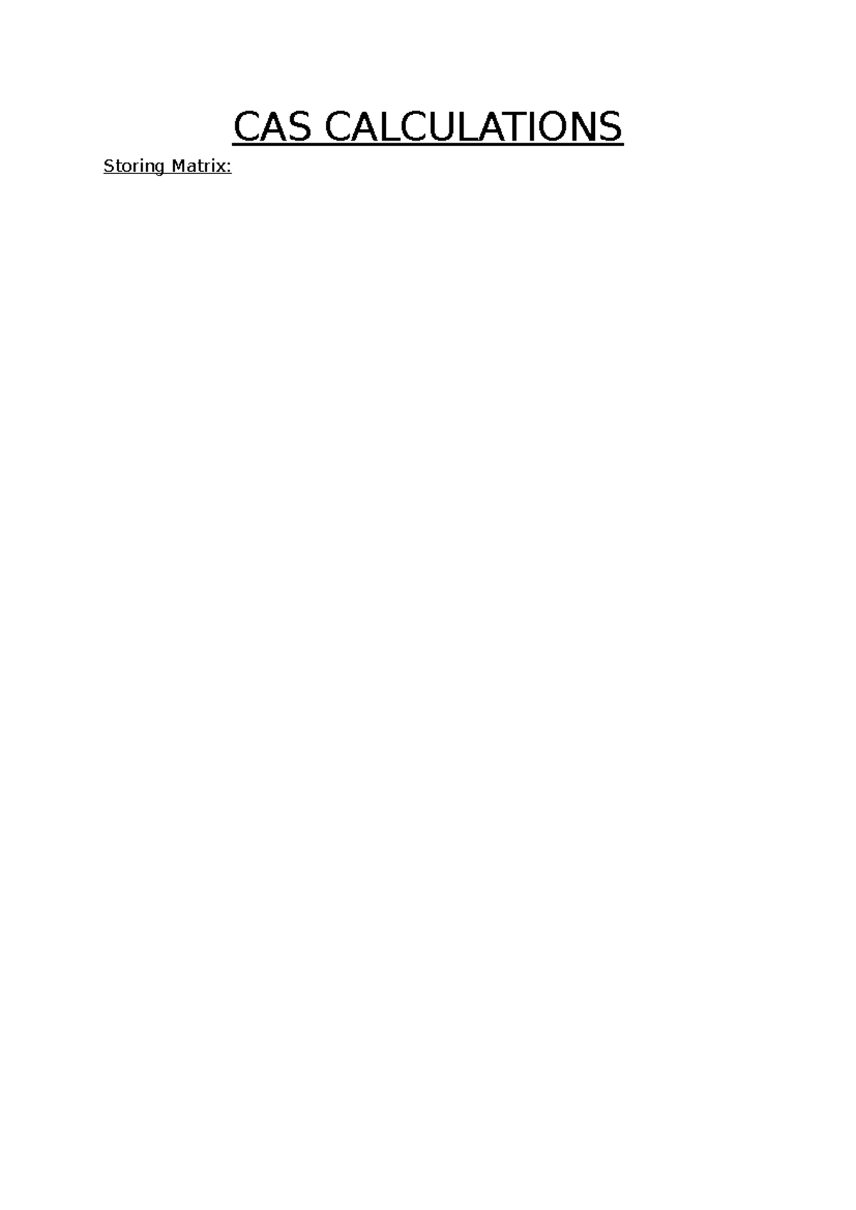 CAS CALCULATIONS: MATRICES CHAPTER 10 Overview and Concepts - Studocu