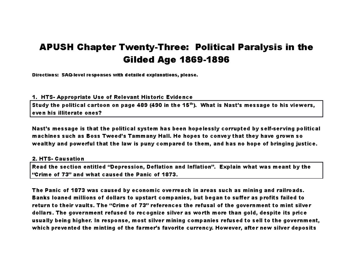 Amended Apush Chapter 23 Study Guide-3 - APUSH Chapter Twenty-Three ...