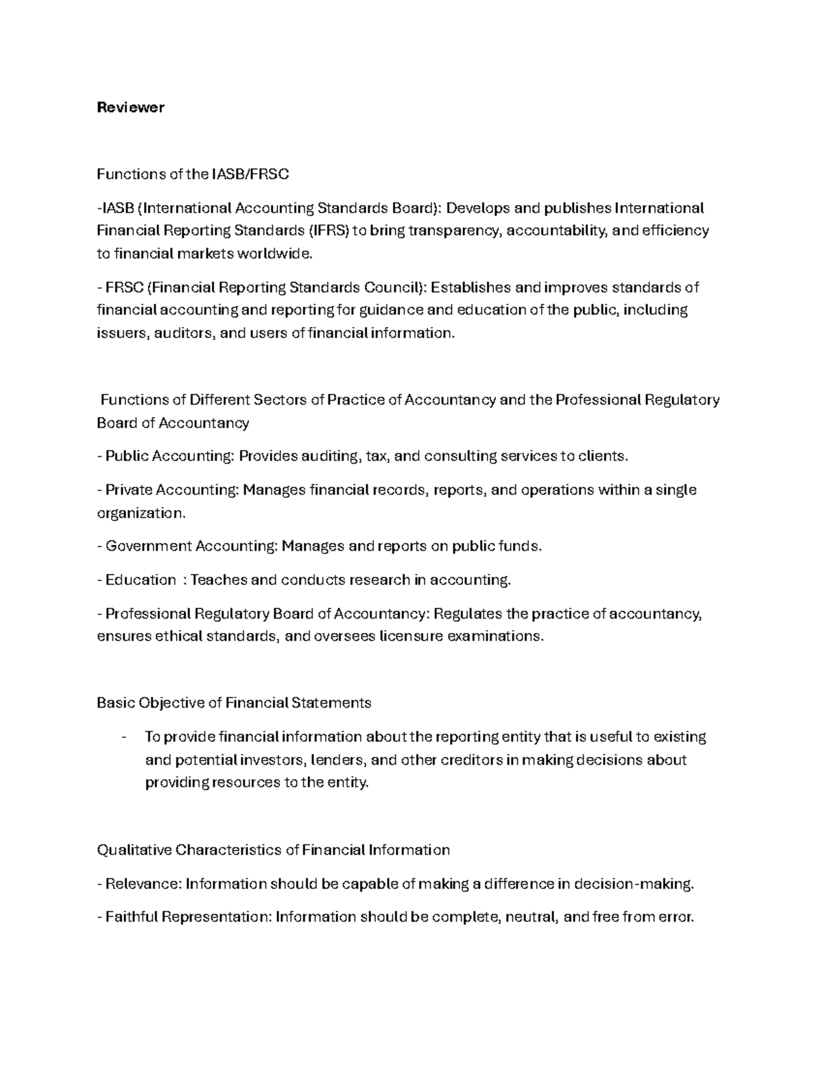 BSA 3rd Year Retention Exam Reviewer: Key Accounting Concepts ...