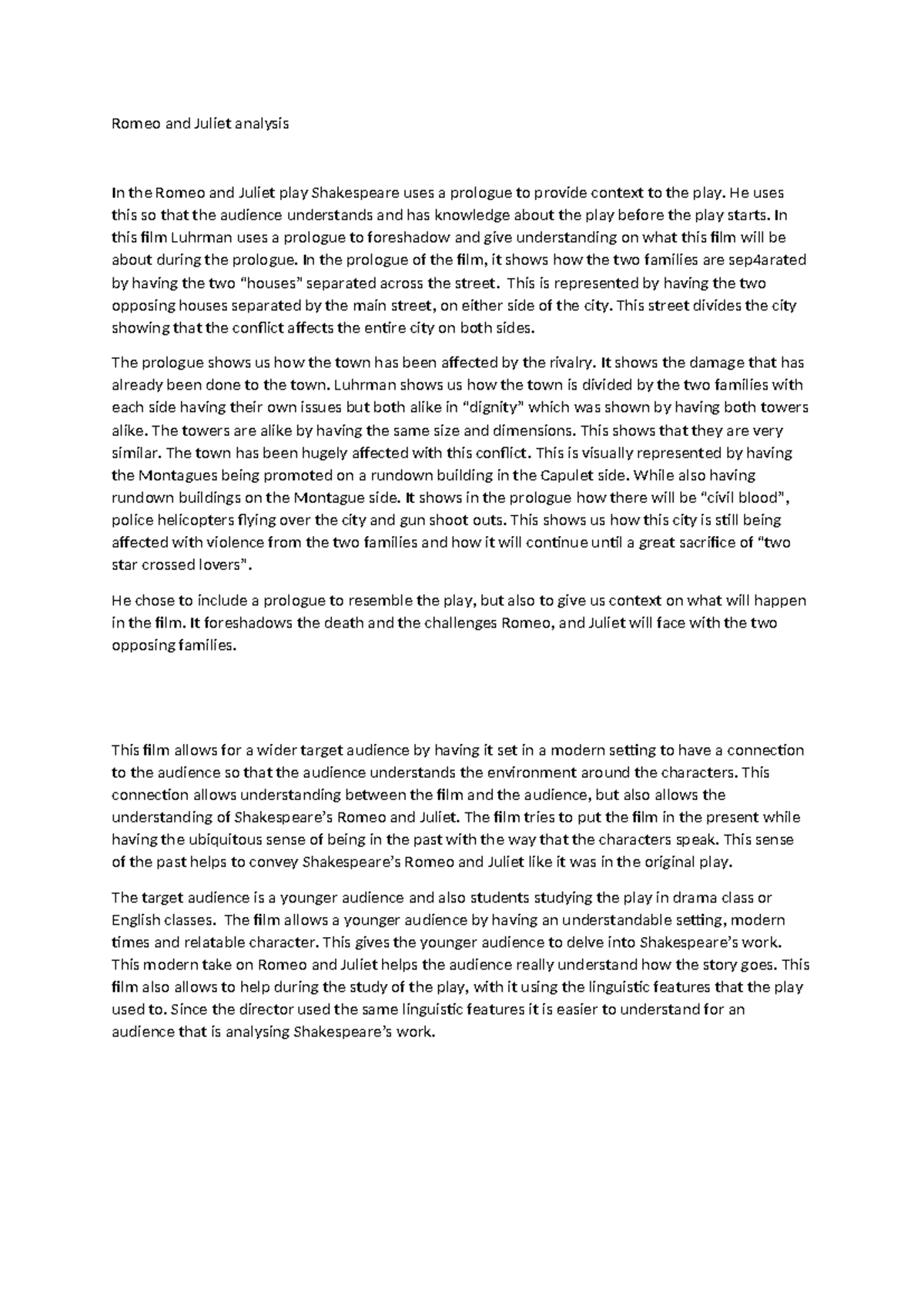 Romeo and Juliet Essay Analysis: Prologue Insights and Modern ...