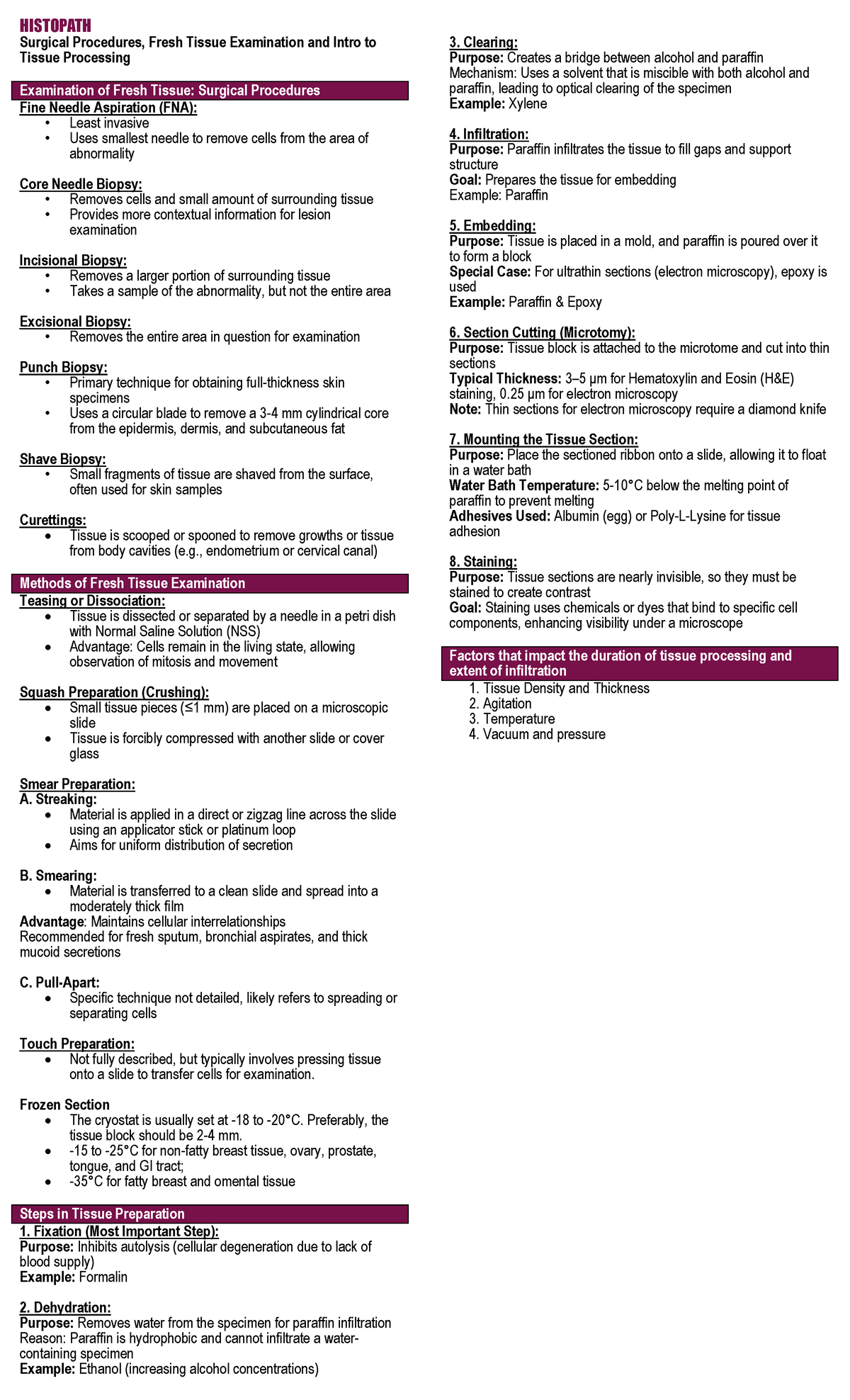 PRELIM-1 HISTOPATH: Surgical Procedures & Fresh Tissue Examination ...