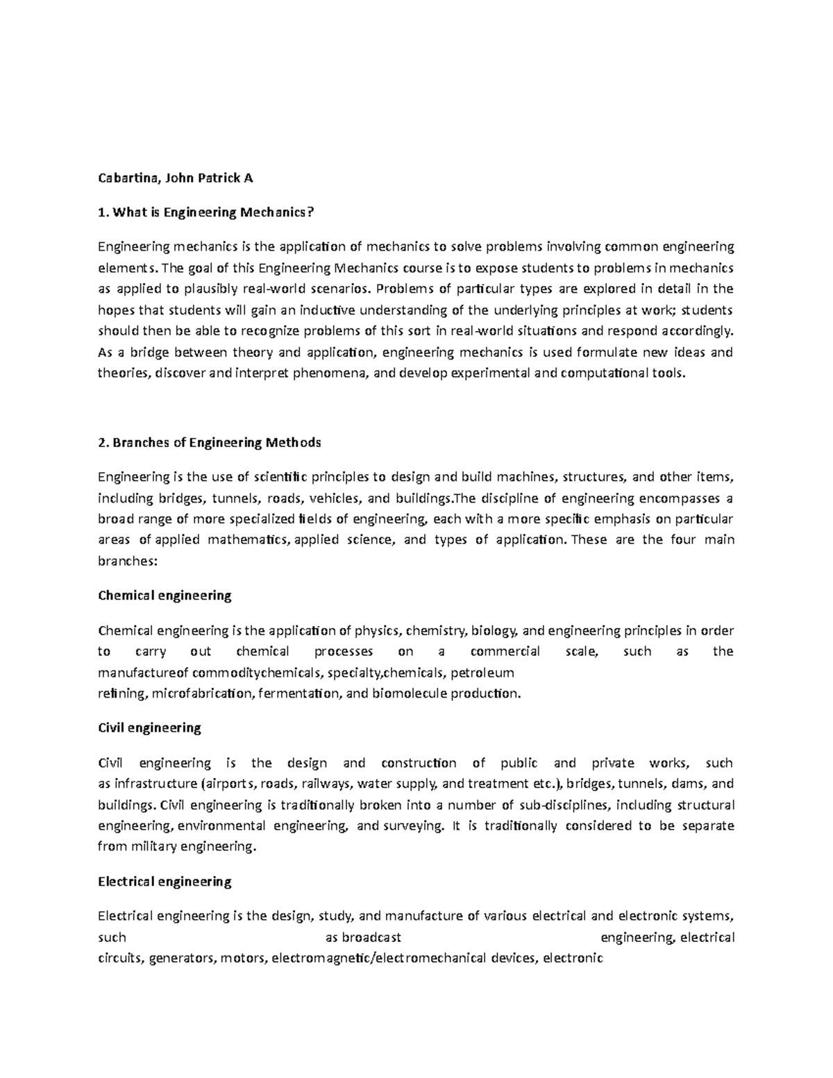 Engineering Mechanics (ENGM101) - Key Terms and Concepts Explained ...