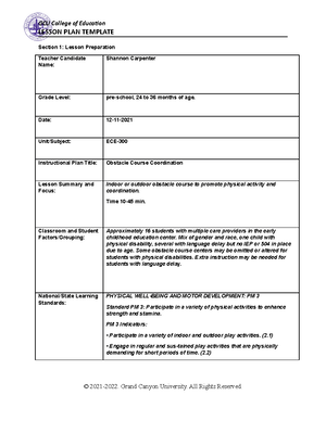 ECE 300 Module 6: Weekly Meal Plan for Young Children - Studocu